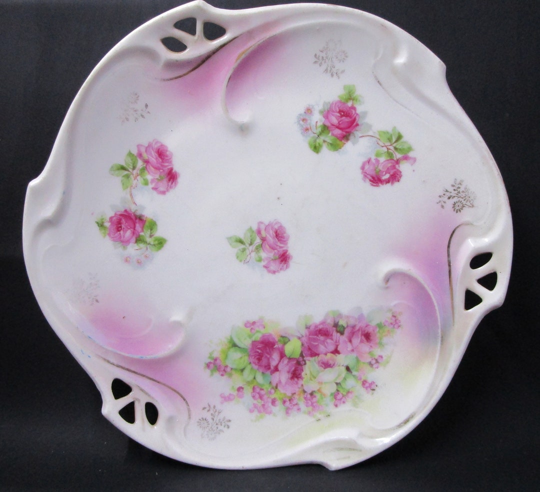 BT Germany Plate Pink Roses 7 3/4" Decorative Cabinet Dessert Wall ...