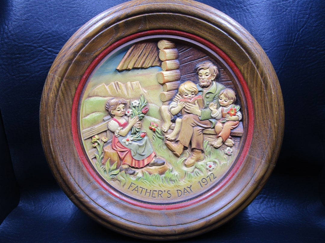 Anri Father's Day Plate 1972 Numbered Collector's 3-D Plate, Schmid ...