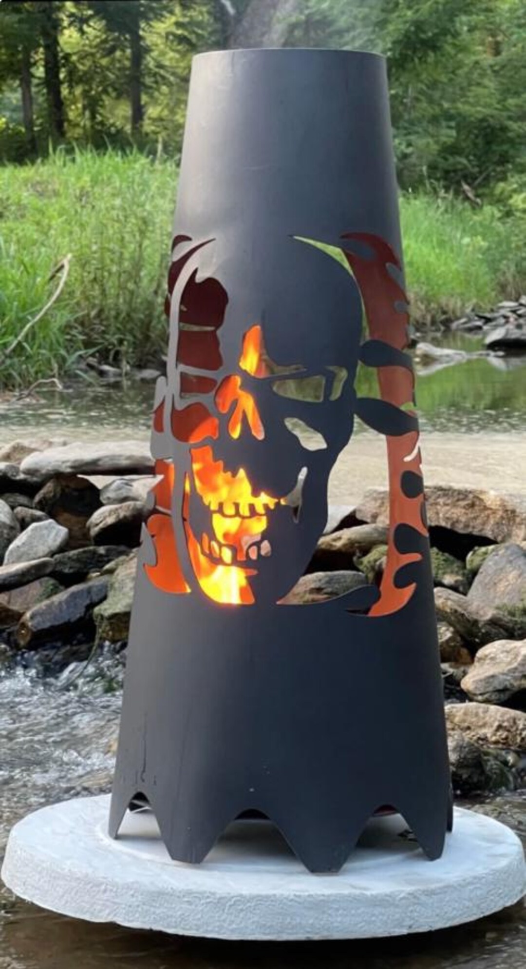 SKULL Cone of Fire, Fire Cone, Fire Ring, Metal Fire Pit, Metal Fire ...