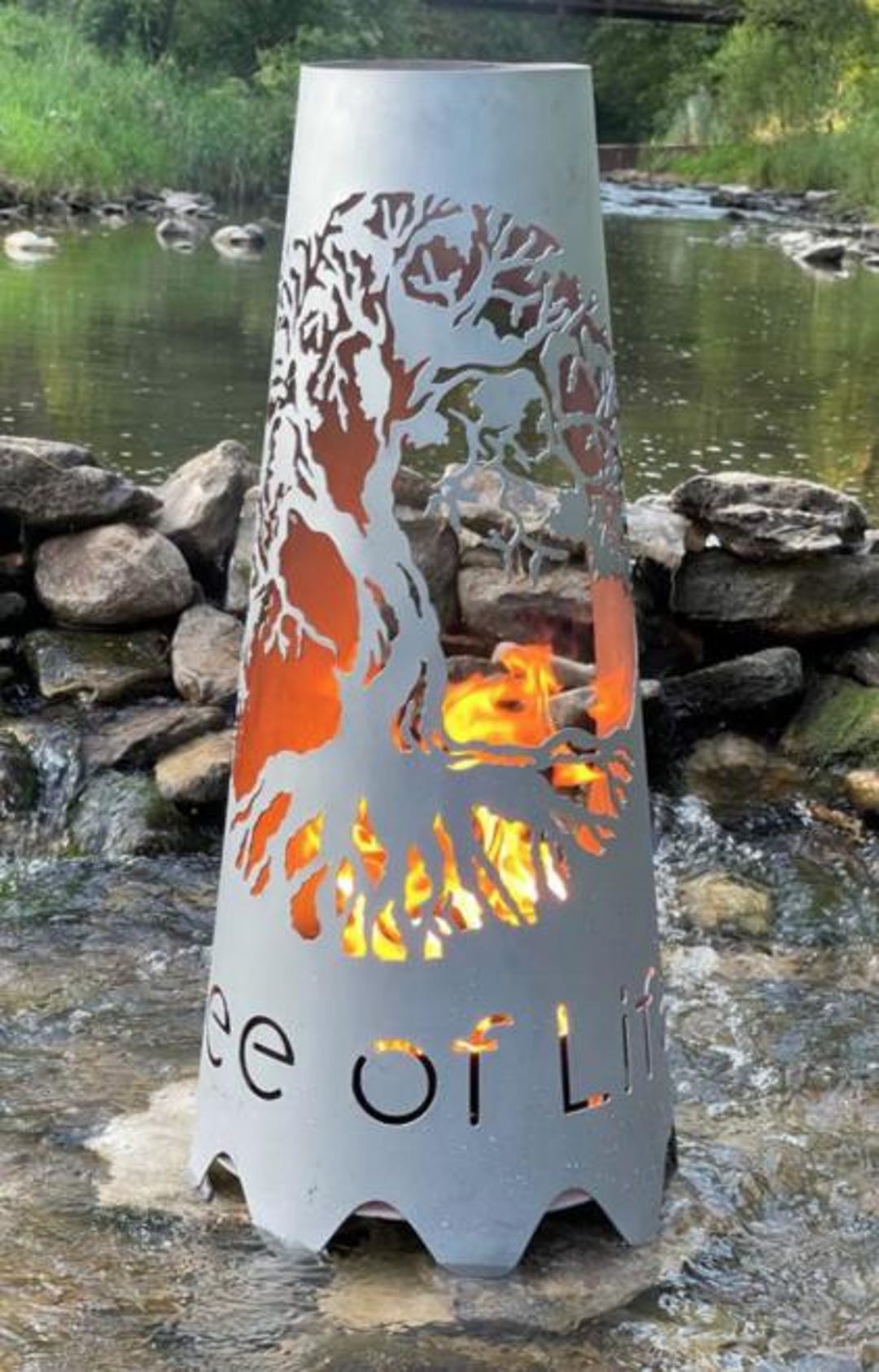 TREE OF LIFE Cone of Fire, Fire Cone, Fire Ring, Metal Fire Pit, Metal ...