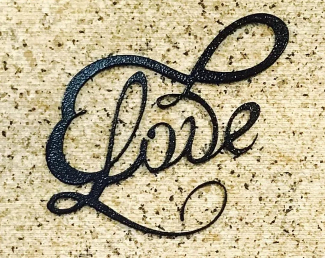 LOVE (small Cursive) Wall Art, Metal Art, Metal Wall Art, Metal Wall ...