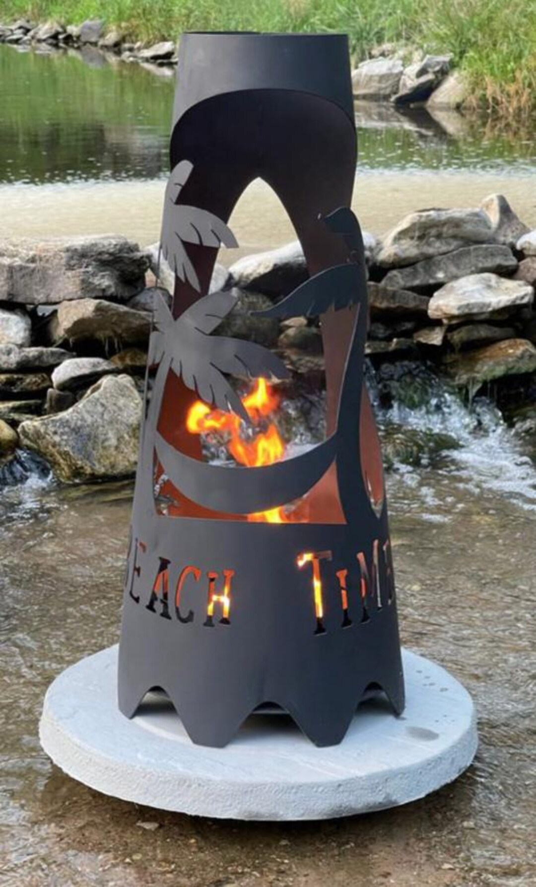 BEACH TIME Cone of Fire, Fire Cone, Fire Ring, Metal Fire Pit, Metal ...