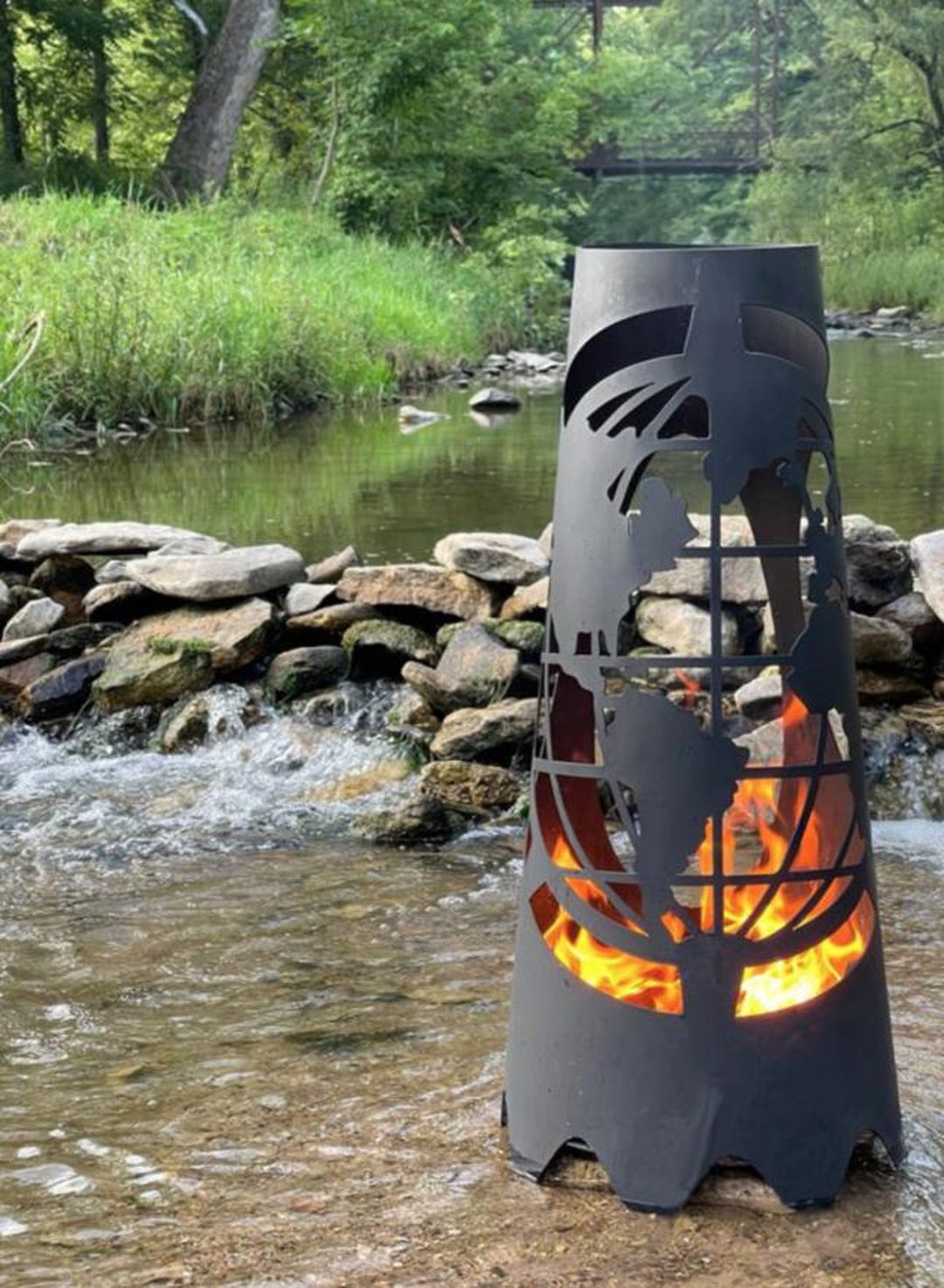 WORLD COMPASS Cone of Fire, Fire Cone, Fire Ring, Metal Fire Pit, Metal ...