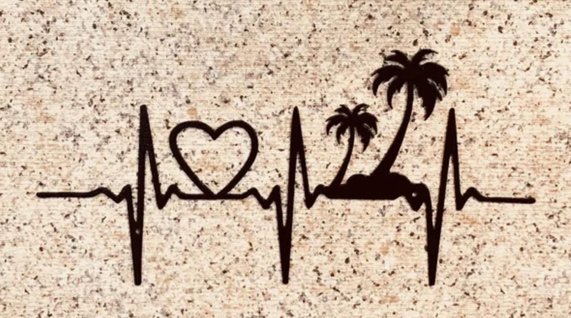 HEARTBEAT (beach) Wall Art, Metal Art, Metal Wall Art, Metal Wall Decor ...
