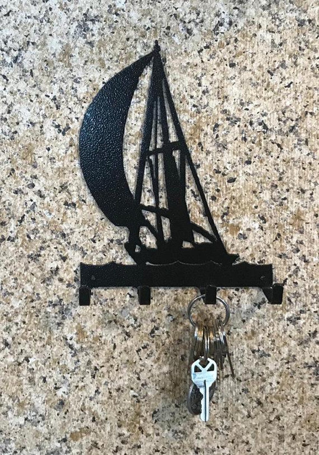 SAILBOAT Key Holder, Necklace Holder, Key Holder for Wall, Metal Key ...