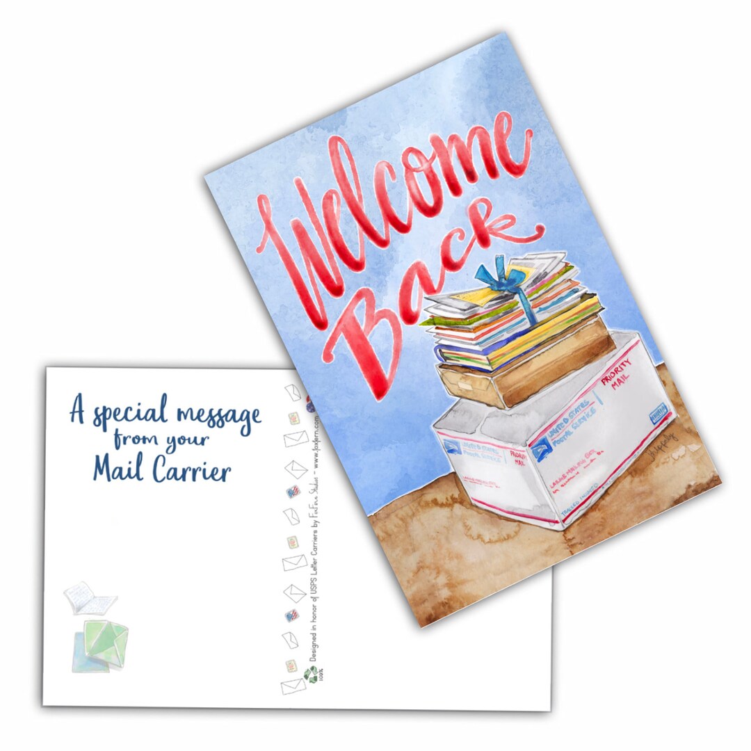 Welcome Back Mail Hold Mail Carrier Postcard Postal Greetings 4x6 - Etsy