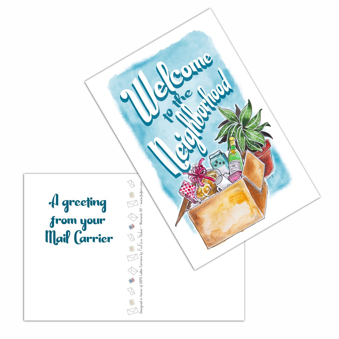 Mail Carrier “welcome” Postcards - Friendly Welcome Card With ...