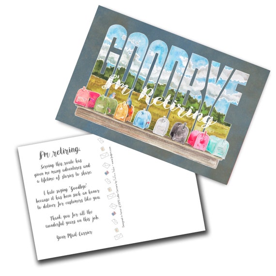 Goodbye Postal Retirement Announcement Rural Scene Mail - Etsy