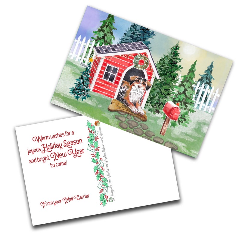 Letter to Santa Paws Mail Carrier Christmas Postcard - Etsy
