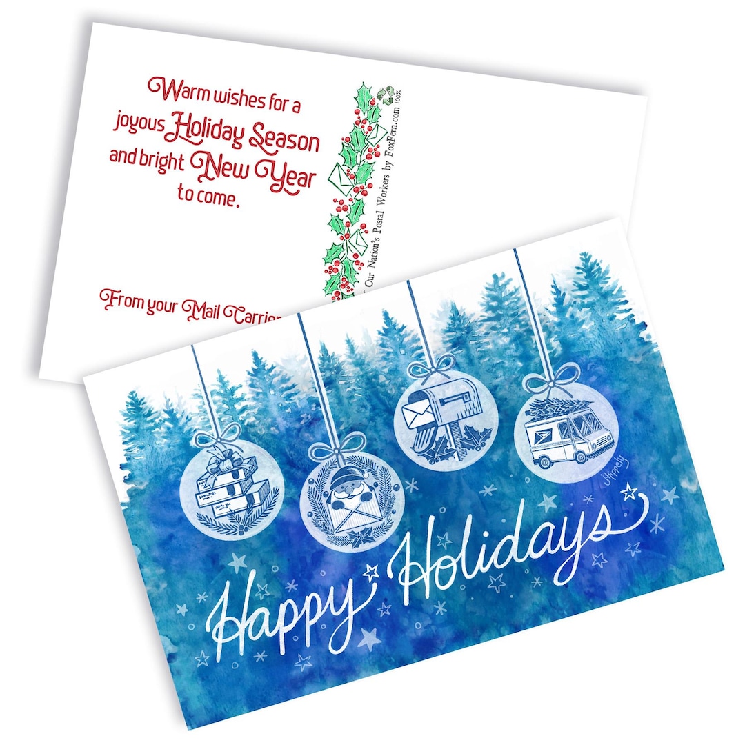 Peaceful Holidays - Happy Greetings - Mail Carrier Holiday Postcard ...