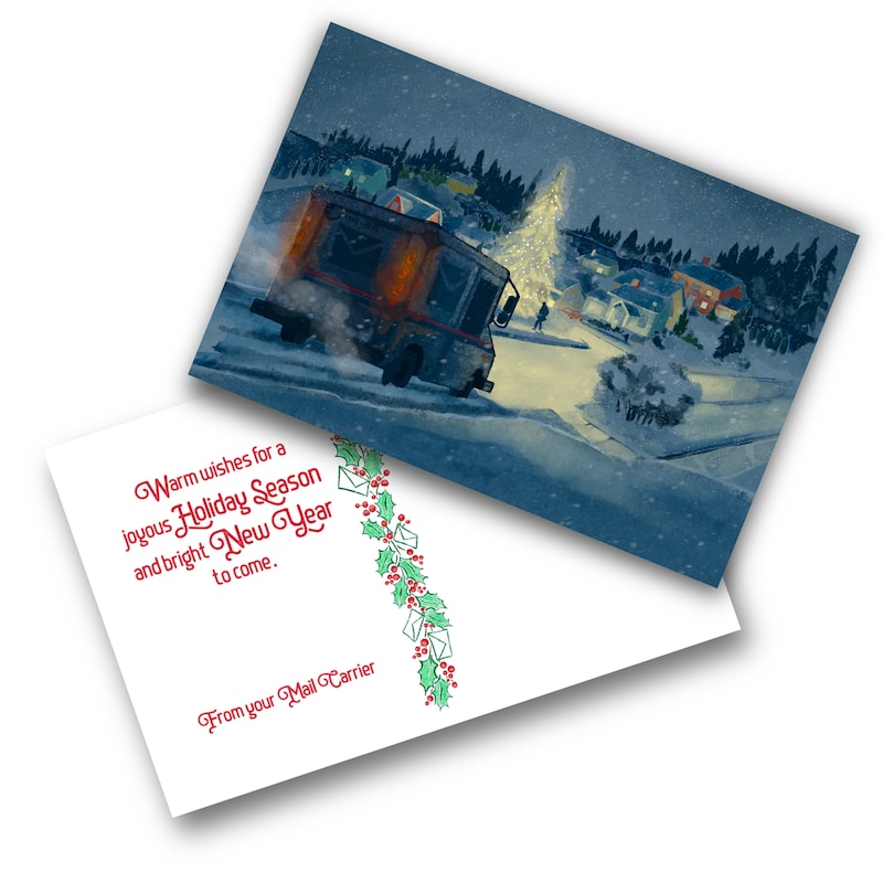 Mailman Xmas Thank You Cards - Etsy