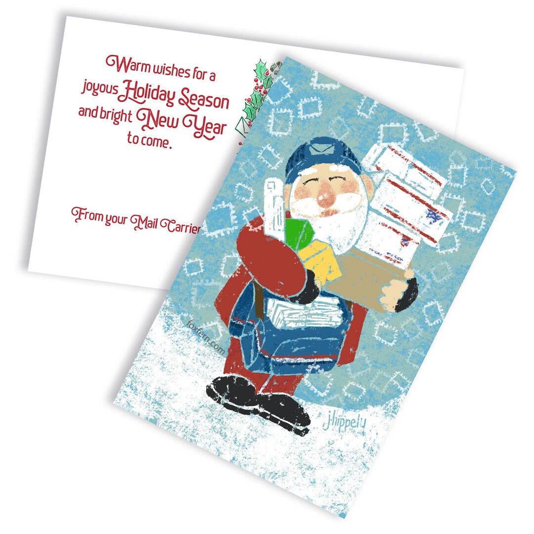 Super Santa - City Carrier Santa Delivering Parcels - Postcards for ...
