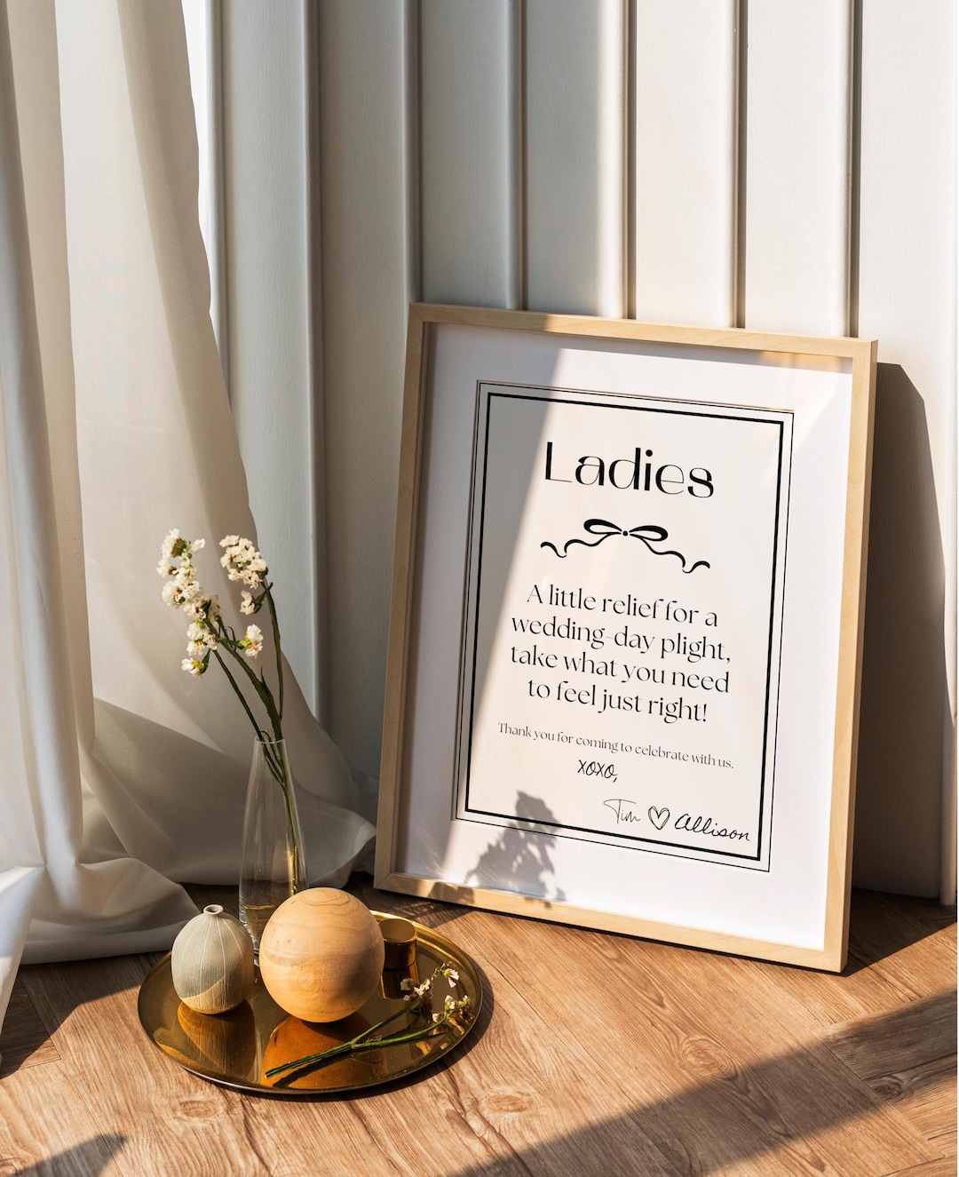 Editable Wedding Bathroom Basket Signs | Vintage Minimalist Design ...