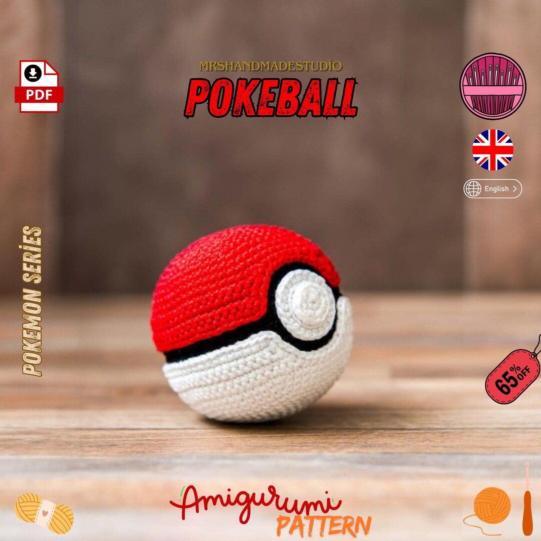 Crochet Pokeball POKEMON Amigurumi Pattern PDF Easy DIY Pokemon Toy ...