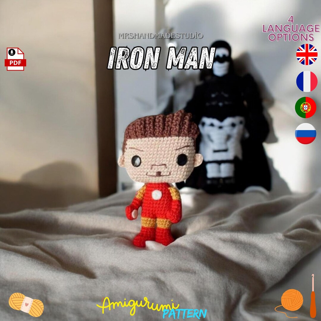 Crochet Iron Man Amigurumi Pattern PDF Marvel Superhero Toy, Easy DIY ...