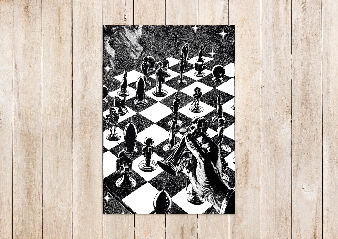 Fine Art Photo of Virgil Finlay Vintage Chess Print Art Print - Etsy