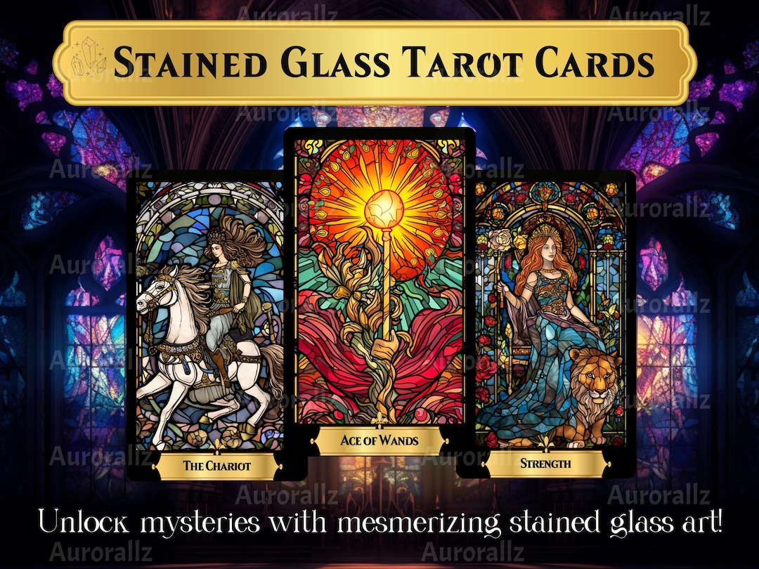 Stained Glass Tarot Deck, Stained Glass Art, 78 Tarot Cards, Tarot Deck ...