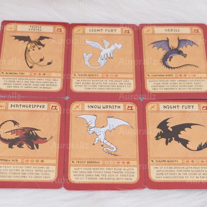 Httyd Deck of Dragons Cards - Etsy