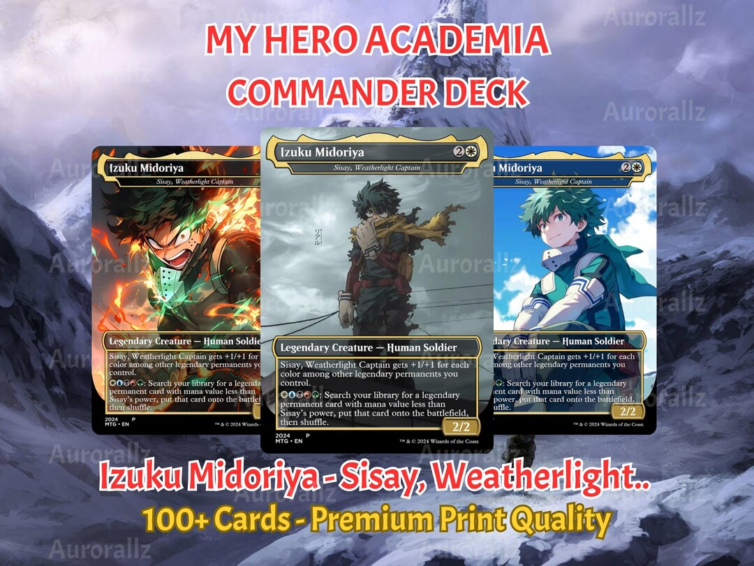 MHA Proxy Deck My Hero Academia Commander Deck Deku Commander Card Custom M.t.g Deck EDH ...