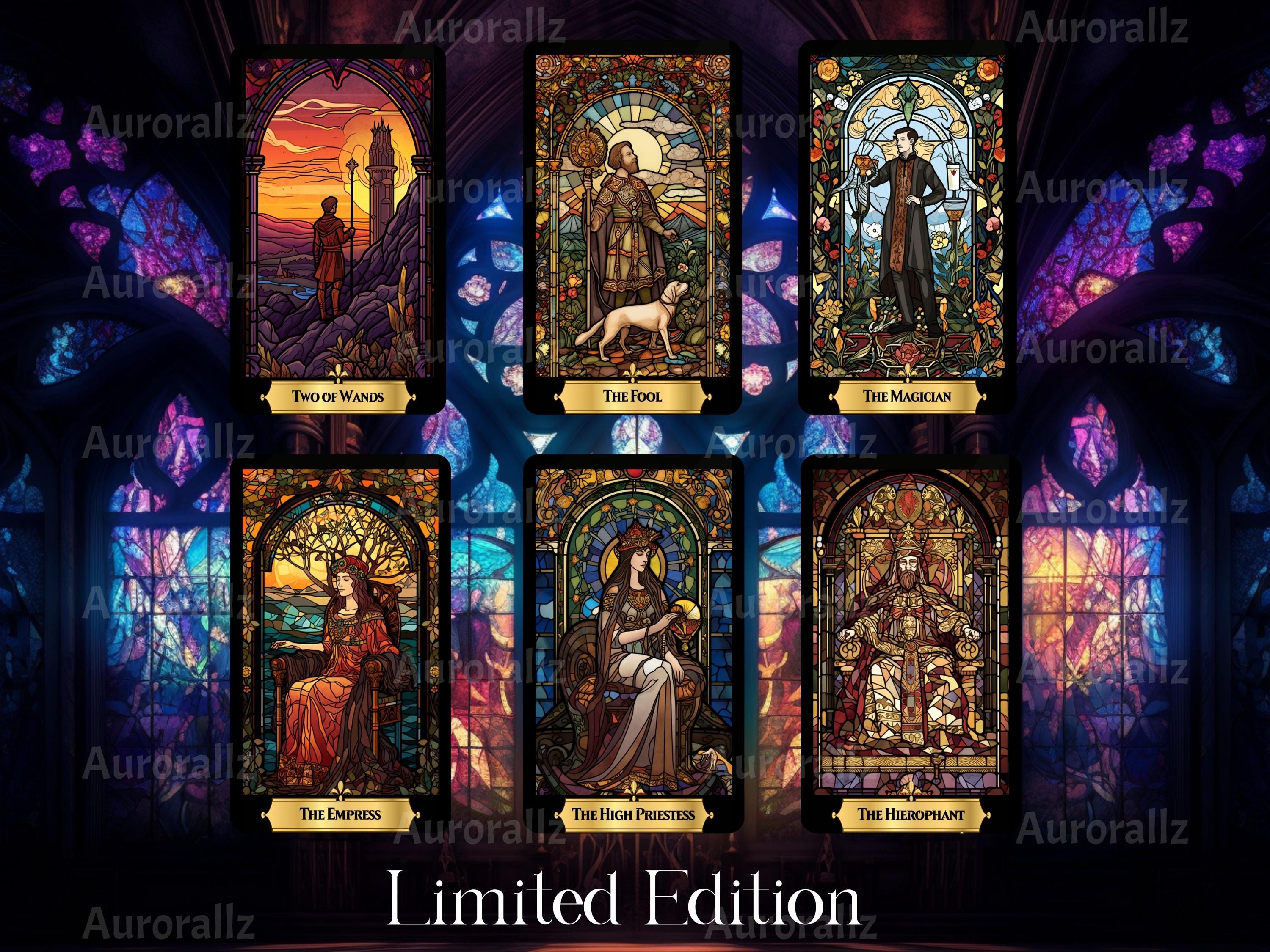Stained Glass Tarot Deck, Stained Glass Art, 78 Tarot Cards, Tarot Deck ...
