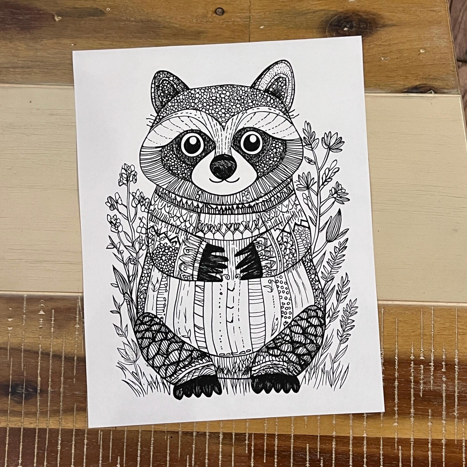 Cute Raccoon Mandala Coloring Page - Printable for Relaxation and Fun ...