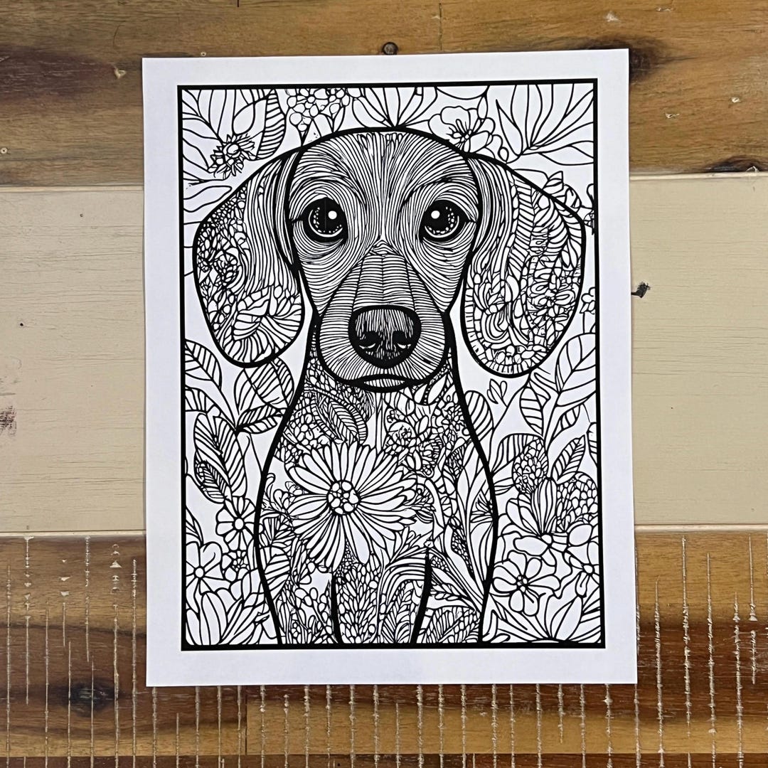 Dachshund Mandala Coloring Page - Printable for Dog Lovers - Etsy