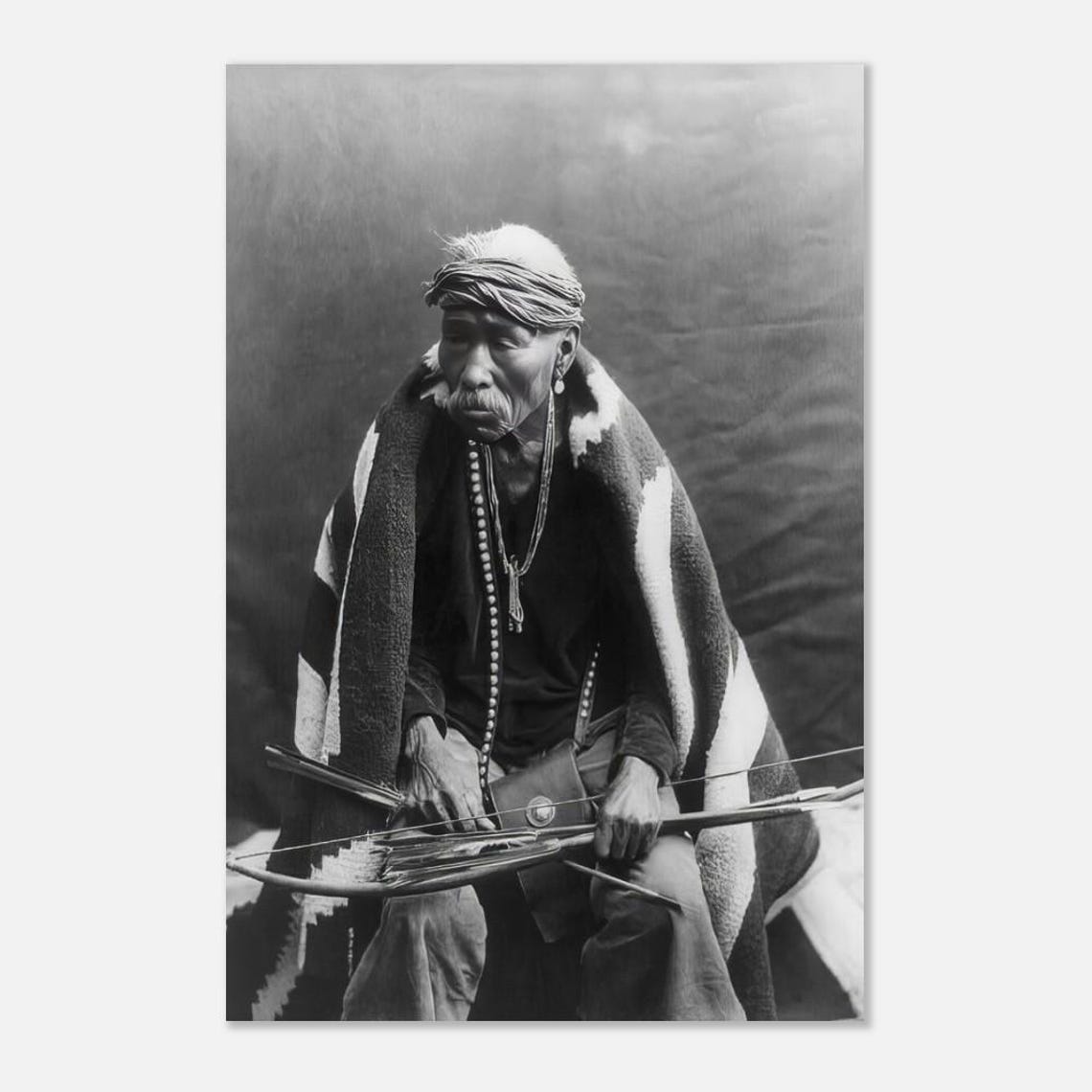 Navajo Warrior Wearing Traditional Clothing Vintage Photograph - Etsy