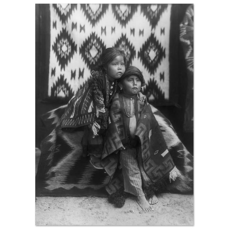 Navajo Brother and Sister Portrait Vintage Photography - Etsy