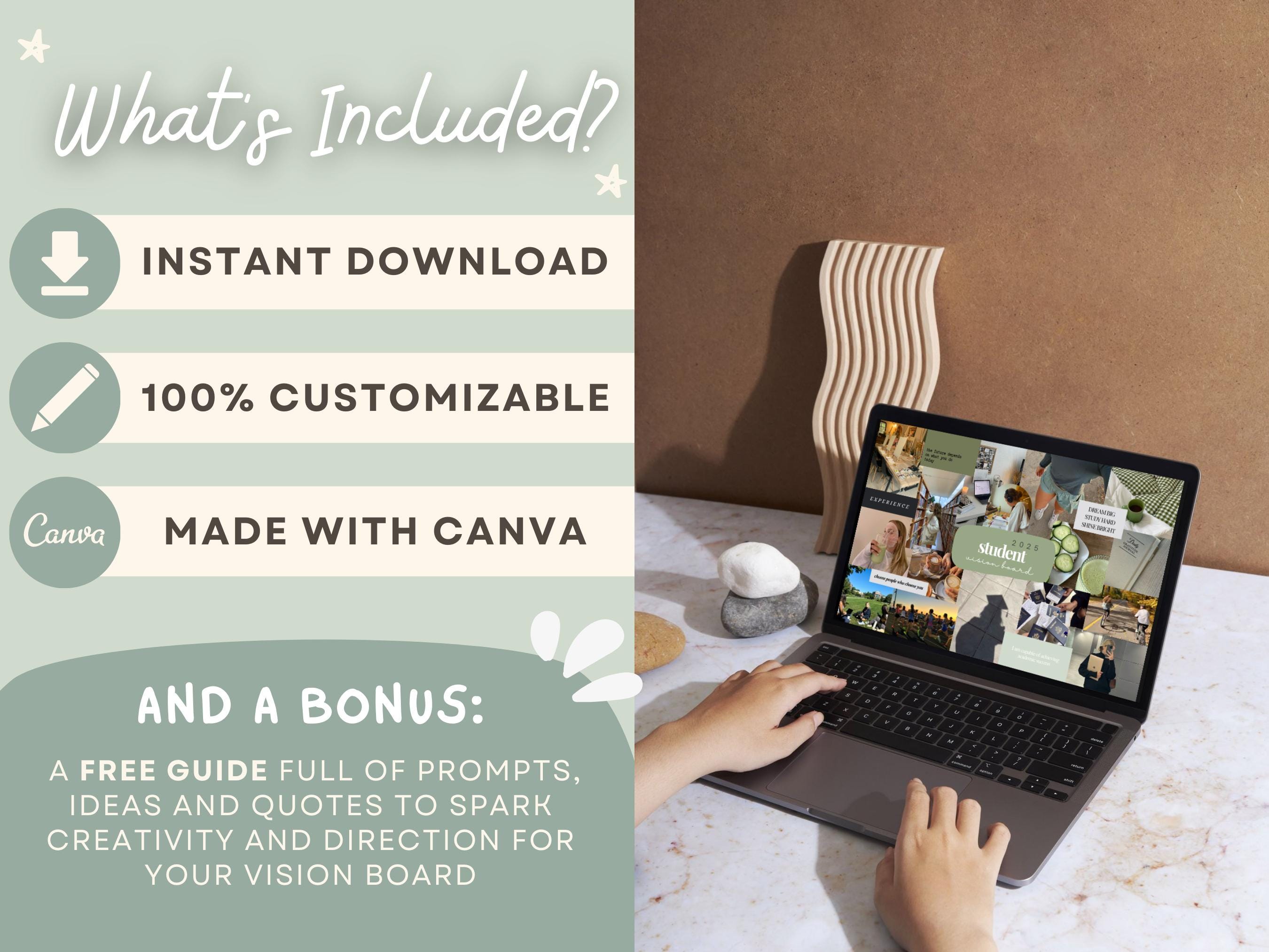 2025 Student Vision Board Template for Canva (digital Download) - Etsy