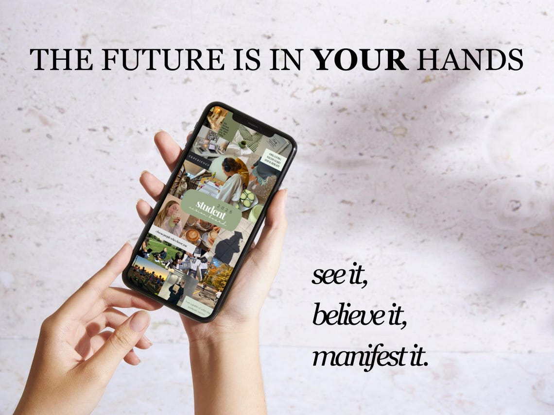 2025 Student Vision Board Template: Phone Wallpaper for Canva (digital ...