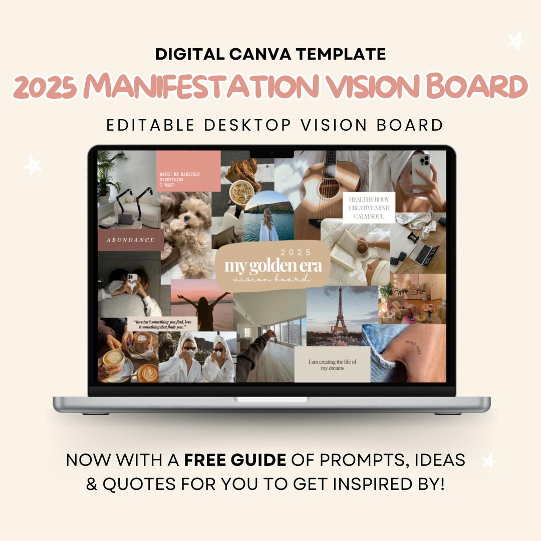 2025 Manifestation Vision Board Template: Abundance Goal Setting ...