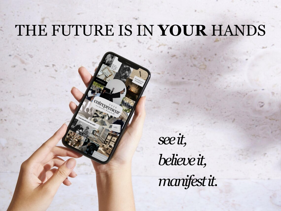 Digital Entrepreneur Vision Board Template 2025 for Canva Digital ...