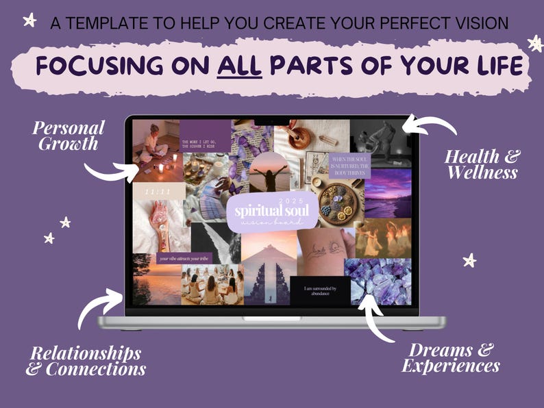 2025 Spiritual Vision Board Template: Modern Witch Canva Kit (digital ...