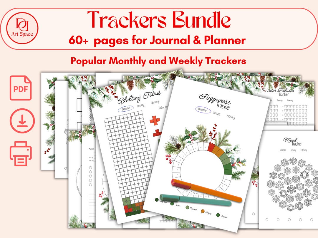 Printable Planner Trackers Bundle, 60+ Pages (digital Download) - Etsy UK