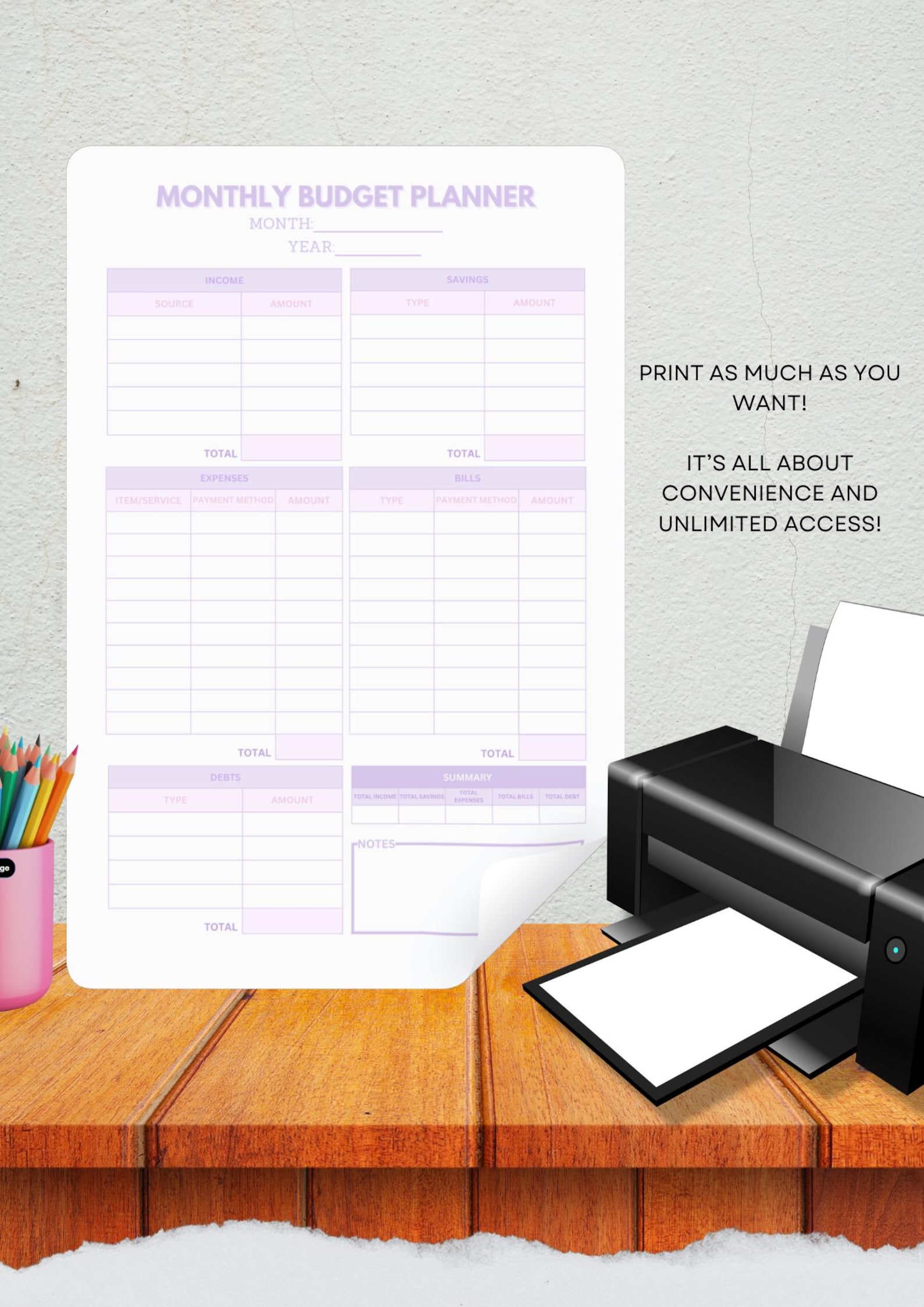 Printable/editable Monthly Budget Planner Template Set - Etsy