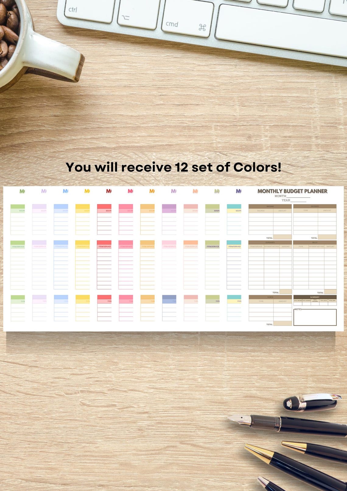 Printable/editable Monthly Budget Planner Template Set - Etsy