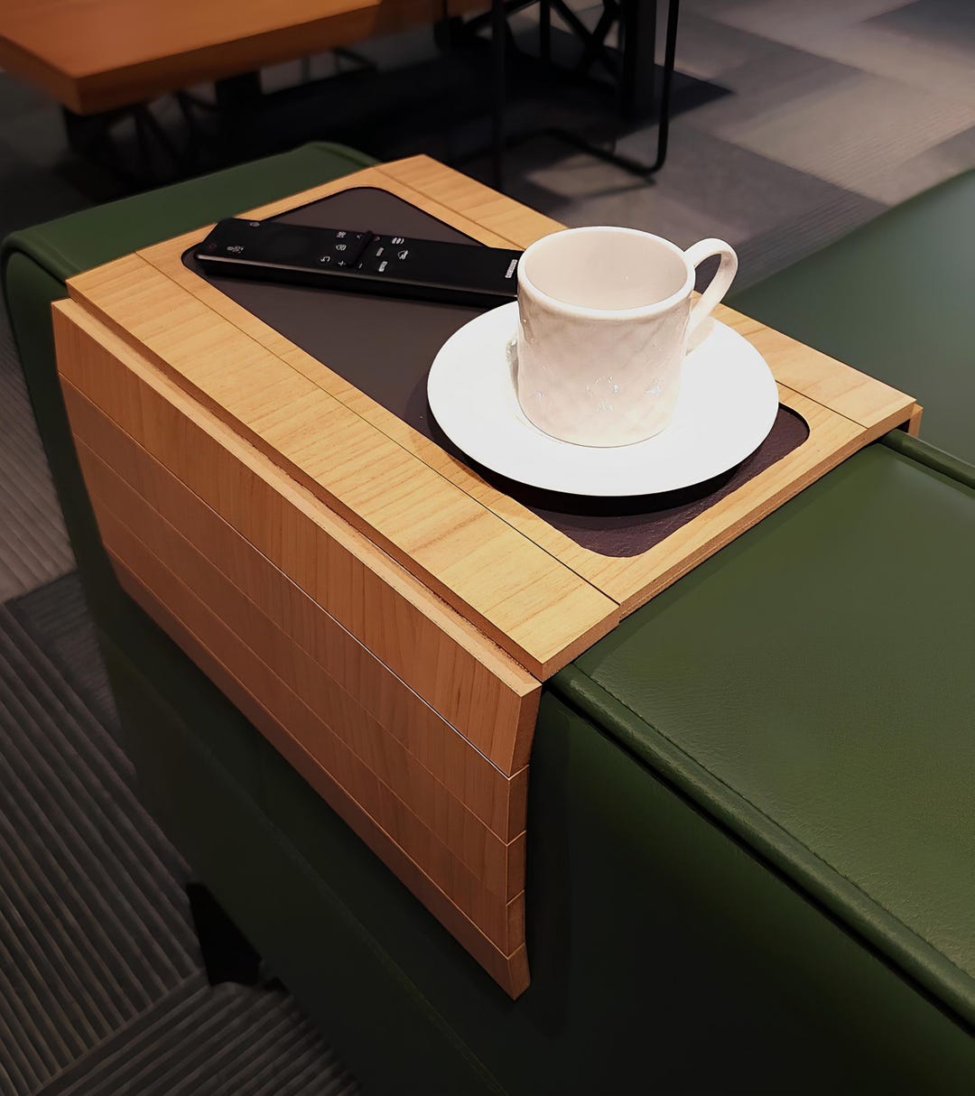 Customizable Handmade Wooden Sofa Arm Tray: Flexible Couch Table - Etsy