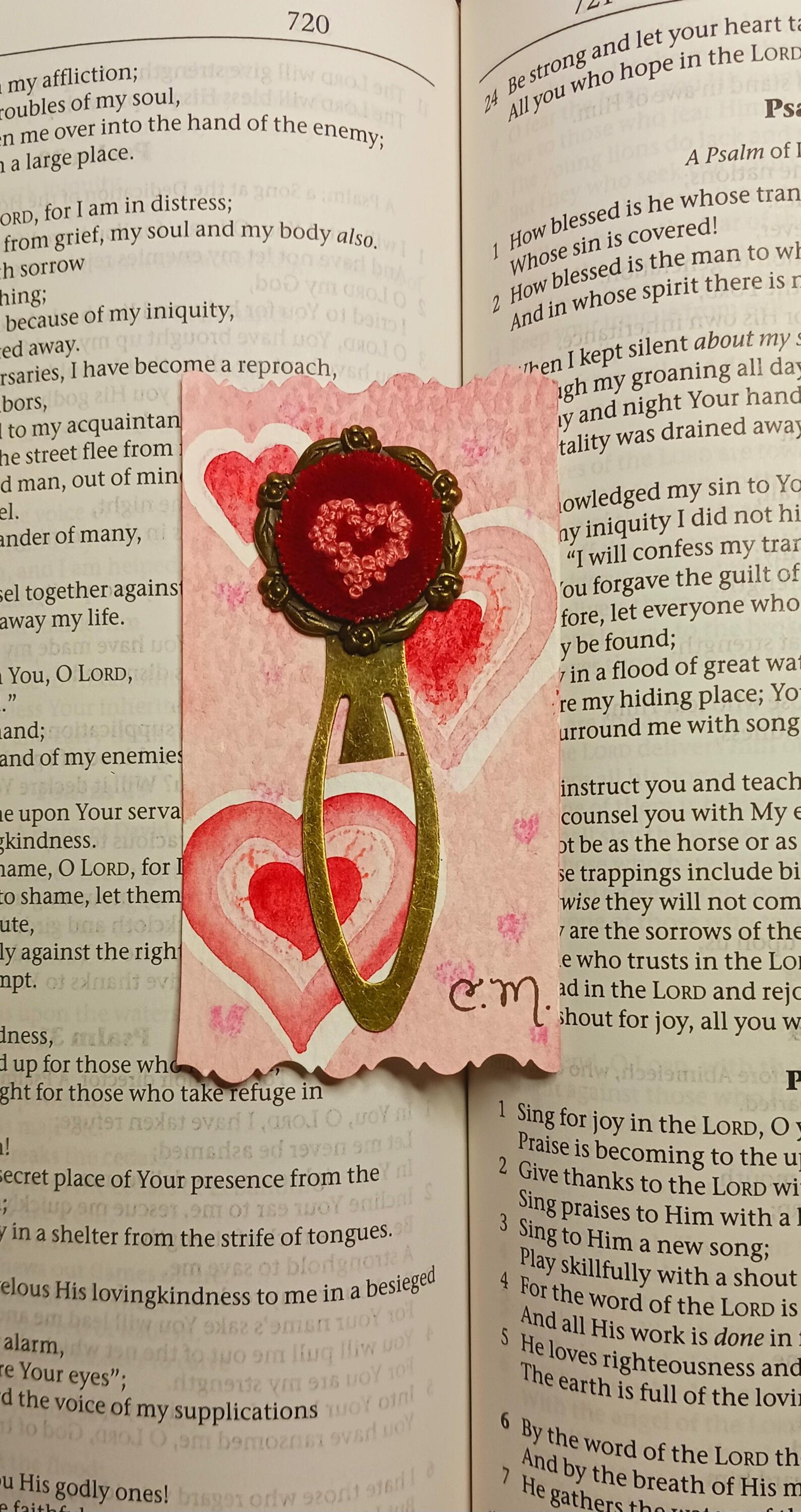 Metal Clip Bookmarks-embroidered Velvet and Cotton Heirloom Bookmarks ...