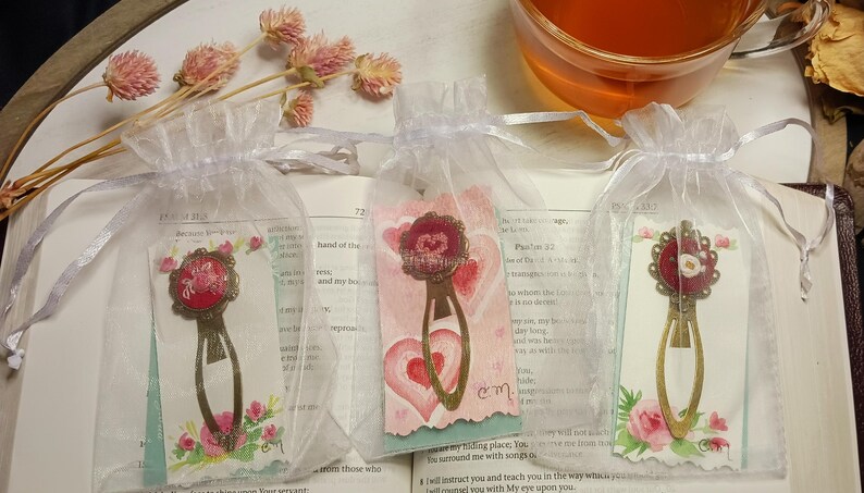 Metal Clip Bookmarks-embroidered Velvet and Cotton Heirloom Bookmarks ...
