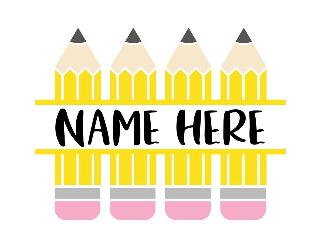 Pencil Name Border SVG, Pencil Name Border PNG, Pencil Name Sign, Svg ...
