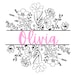 Wildflower Split SVG, Monogram Frame, Floral Svg, Png, Flower Frame Svg ...