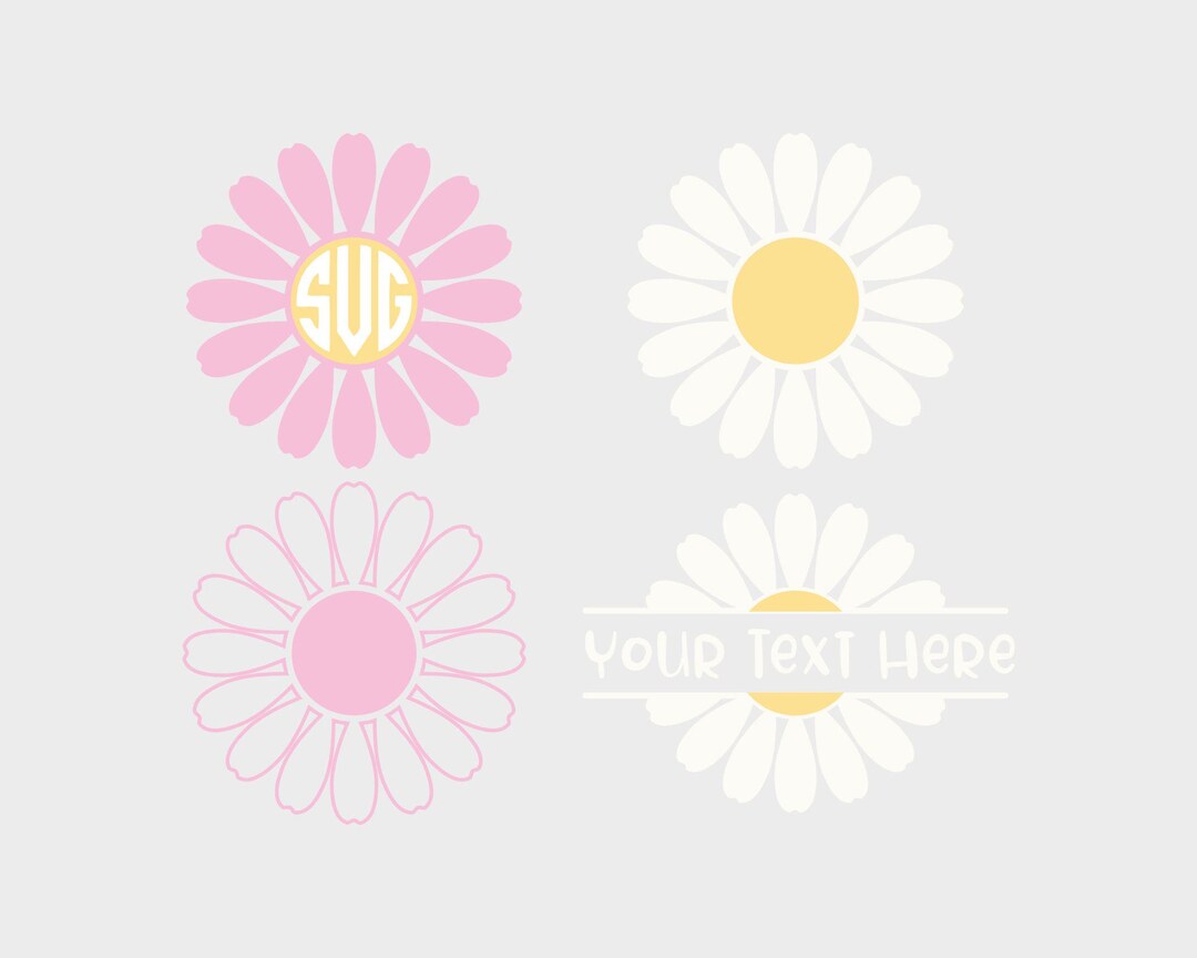Daisy Split Monogram Cut File SVG Bundle - Etsy