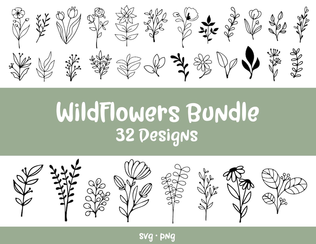 Wildflower SVG Bundle, Floral PNG Cut Files (digital Download) - Etsy