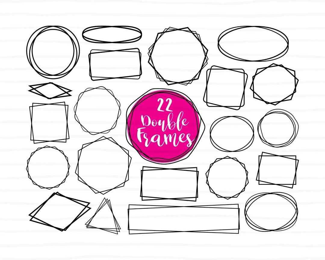 Double Frame SVG Bundle, Custamizable Frames, Personalized Frames ...