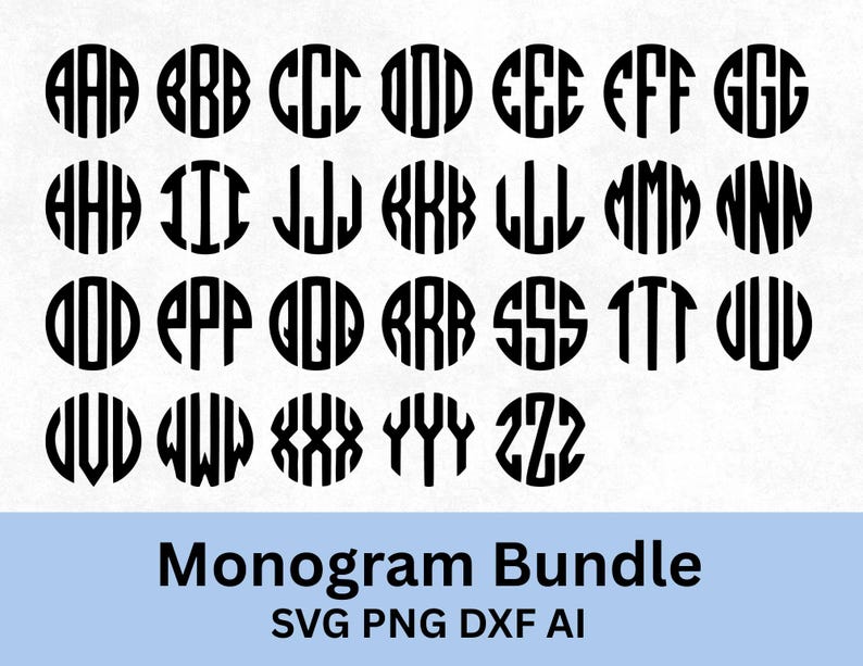 Monogoram SVG Bundle, Png Dxf, Cut Files for Cricut, Monogram Name Sign ...
