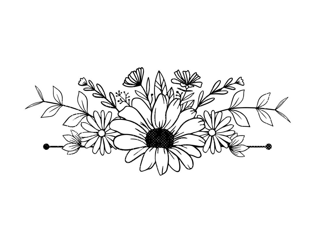 Garbera Svg, Garbera Border Svg and Png, Floral Border Svg and Png ...