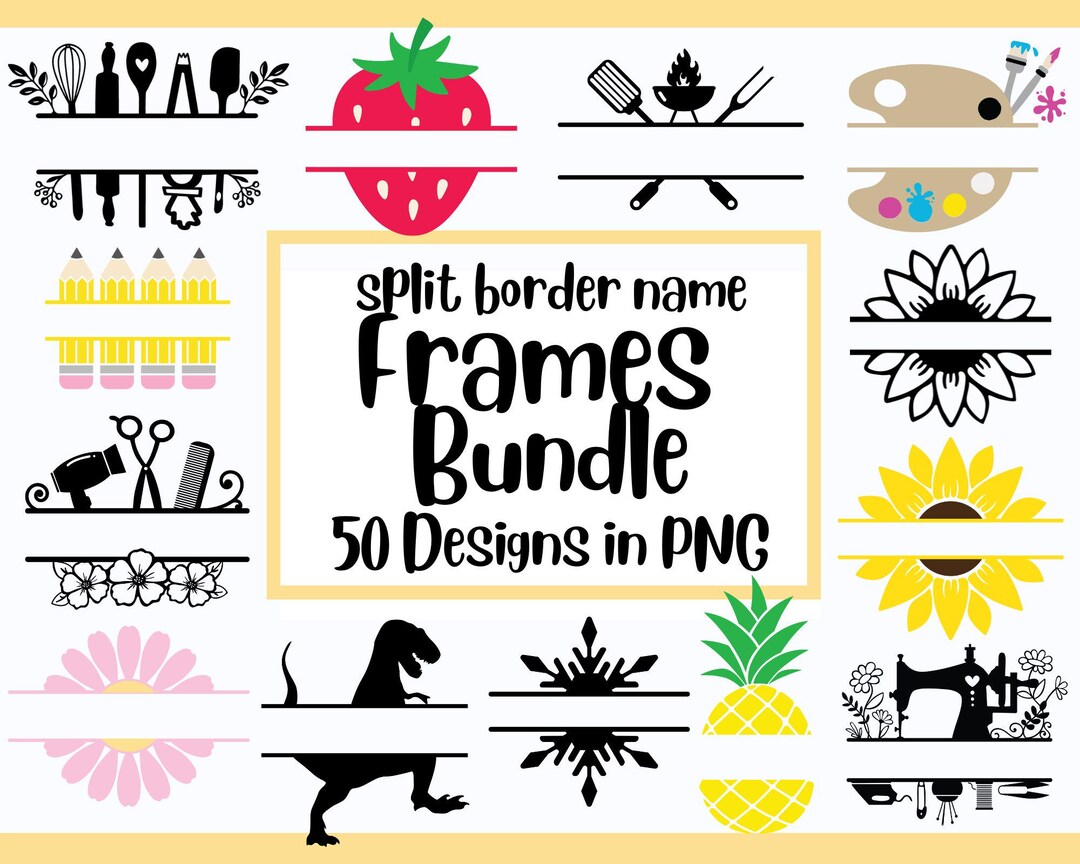 Split Name Frame SVG Bundle, Monogram Designs (digital Download) - Etsy