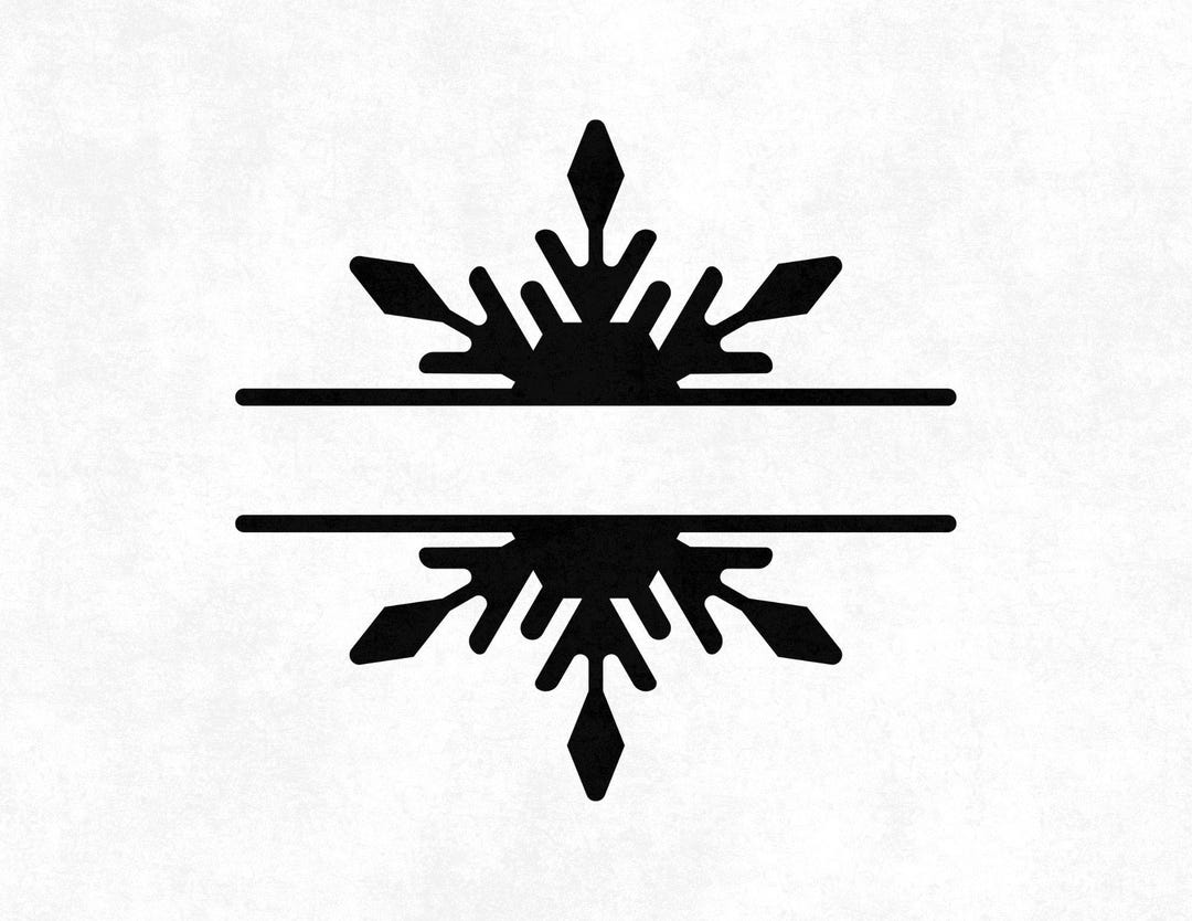Snowflake Split Border SVG, Png, Cutfile for Cricut, Name Sign Svg ...