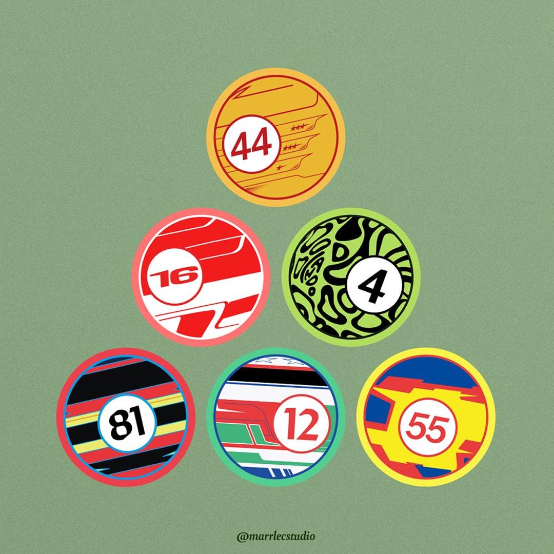 F1 Ball Stickers (1piece) - Etsy
