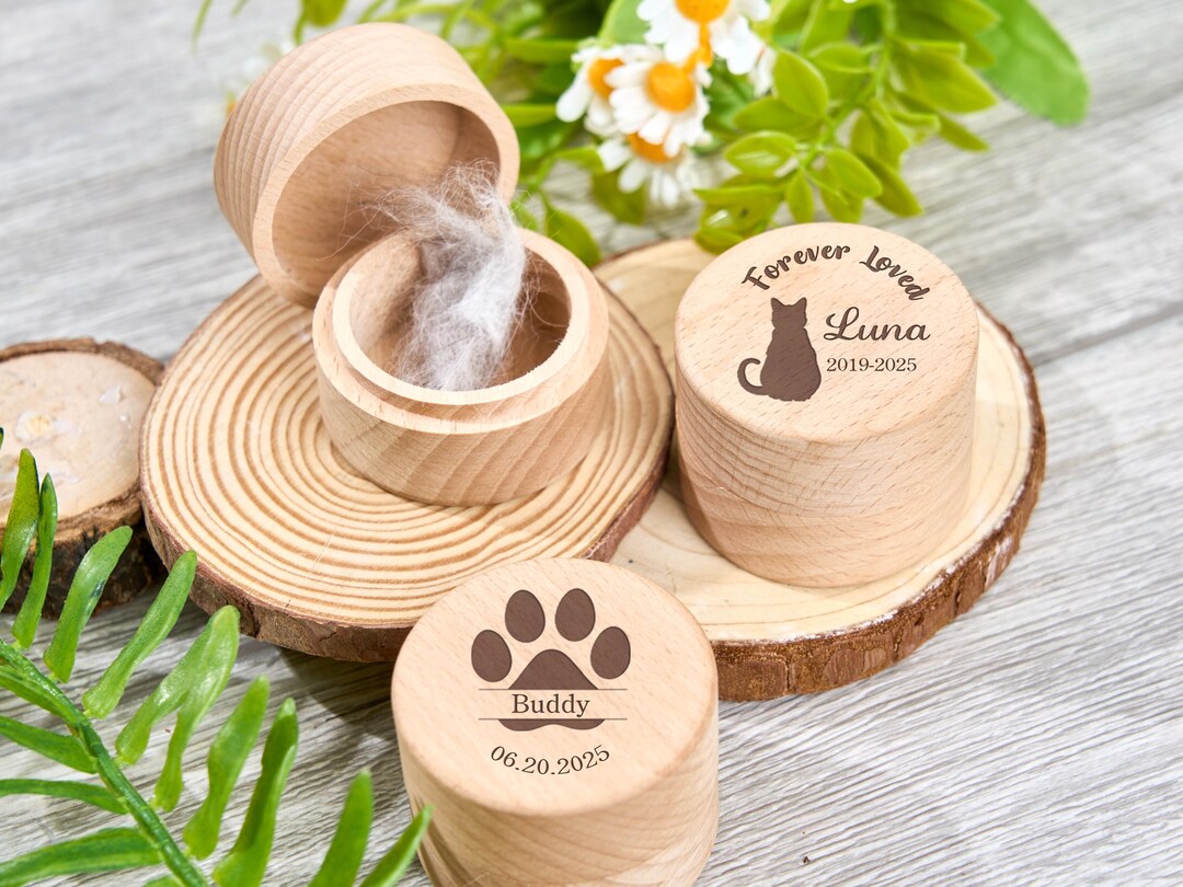 Personalized Pet Fur Wooden Keepsake Box,wooden Pet Memorial Box ...